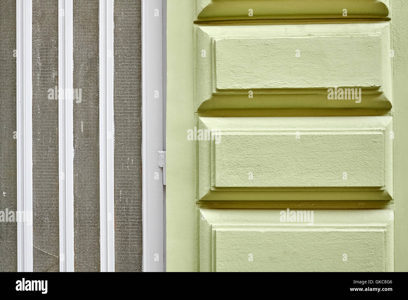 Front wall with door, regular shape architecture background Stock Photo ...