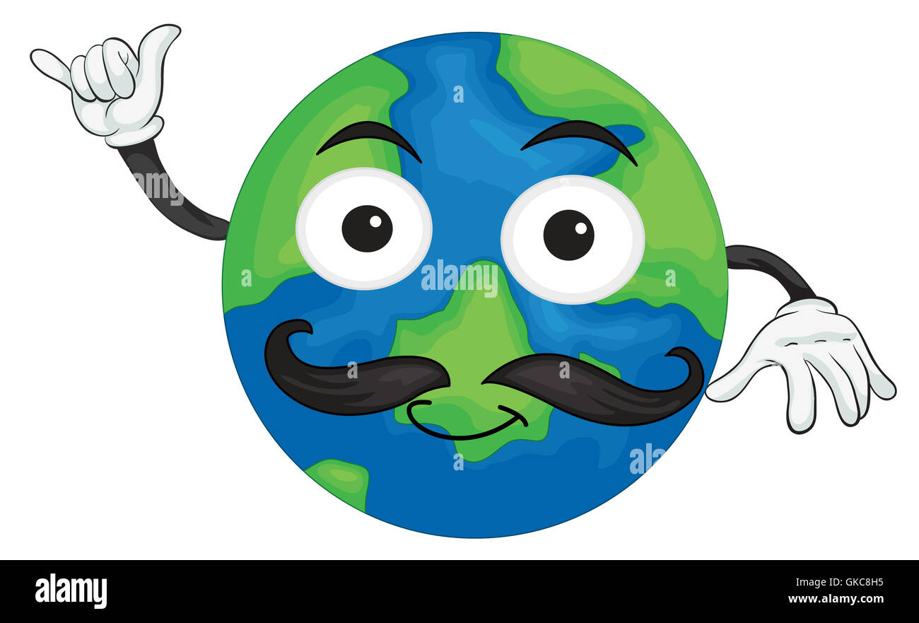 Happy cartoon planet earth waving hi-res stock photography and images ...