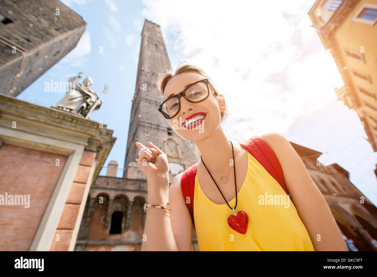 Woman traveling in Bologna city Stock Photo - Alamy