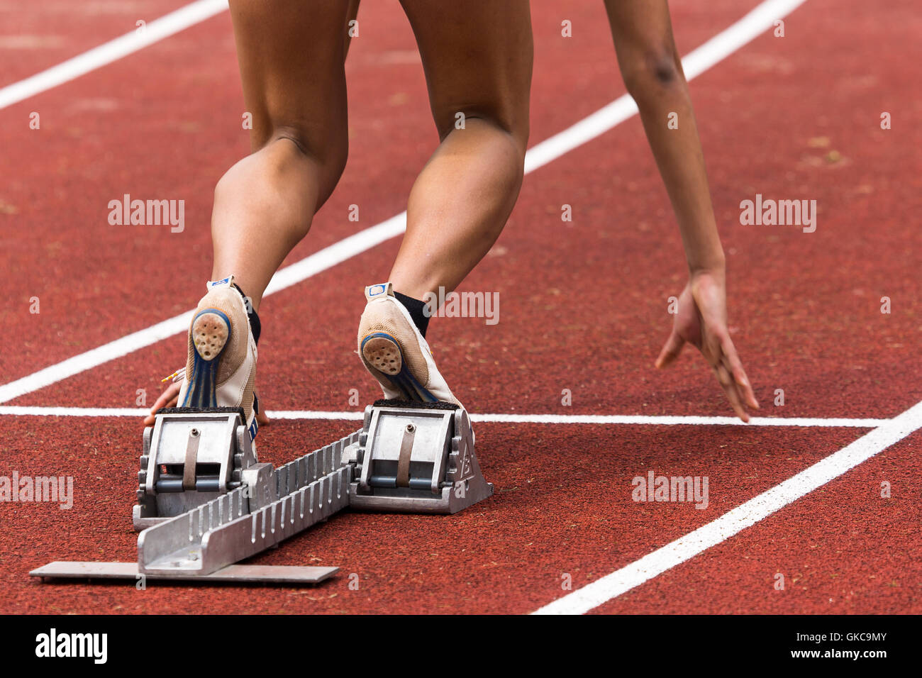 sprint start in track and field Stock Photo - Alamy
