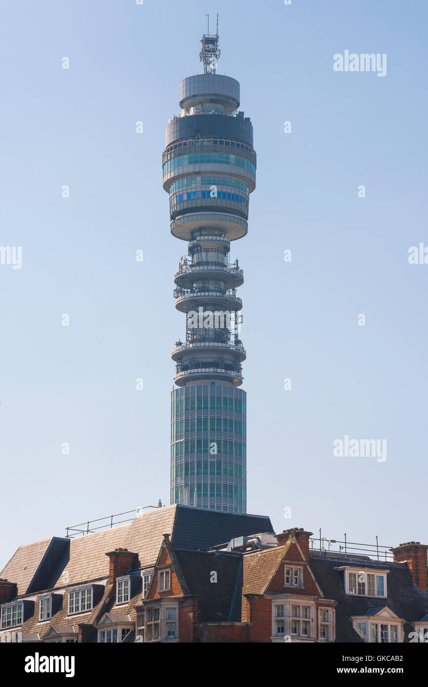 Telecom Tower London, landmark 1960s built British Telecom Tower near ...