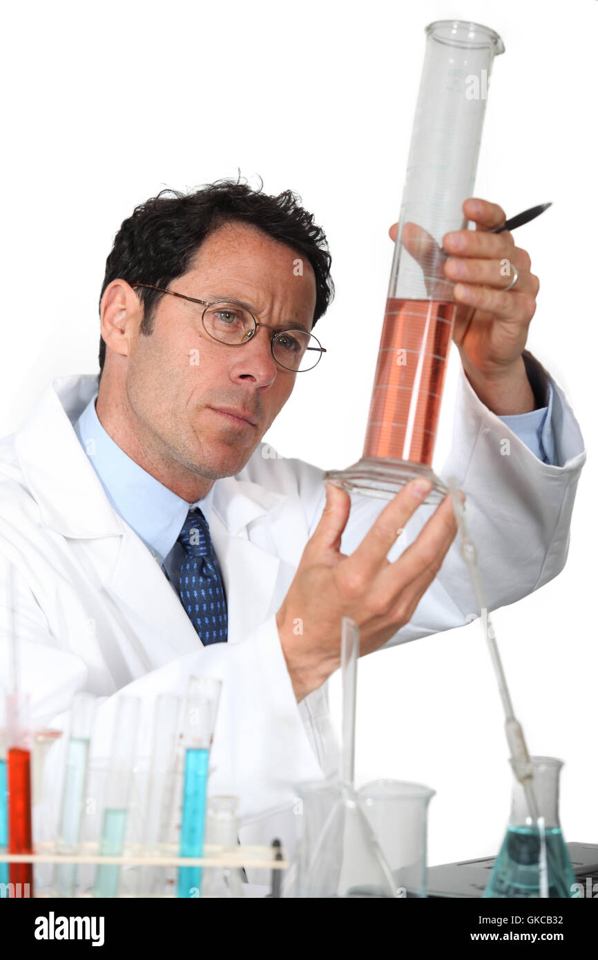 demonstrate experiment science Stock Photo - Alamy