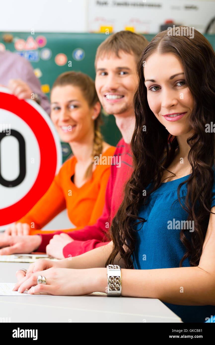 driving instructor with his class Stock Photo - Alamy
