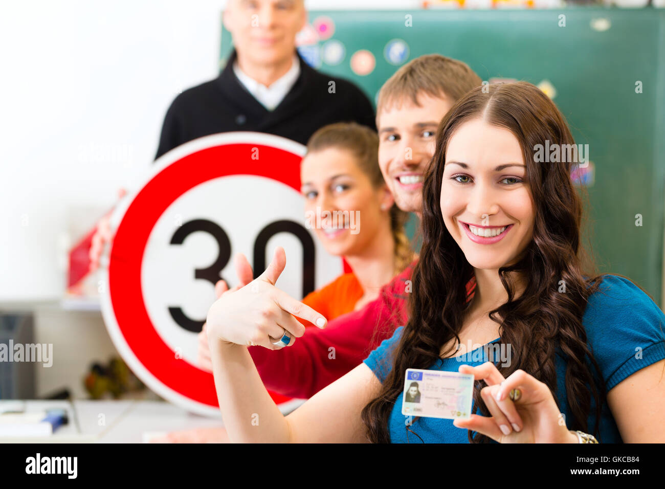 driving instructor with his class Stock Photo - Alamy