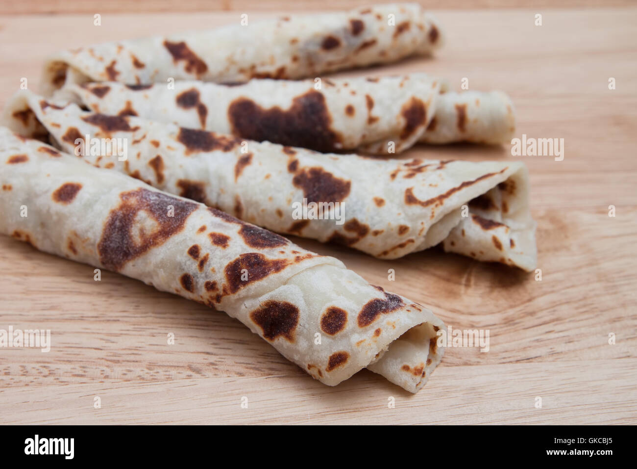 Traditional Norwegian holiday lefse rolled up Stock Photo - Alamy