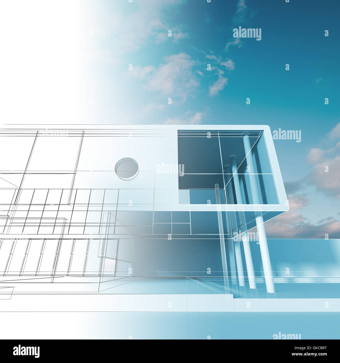 blue house building Stock Photo - Alamy