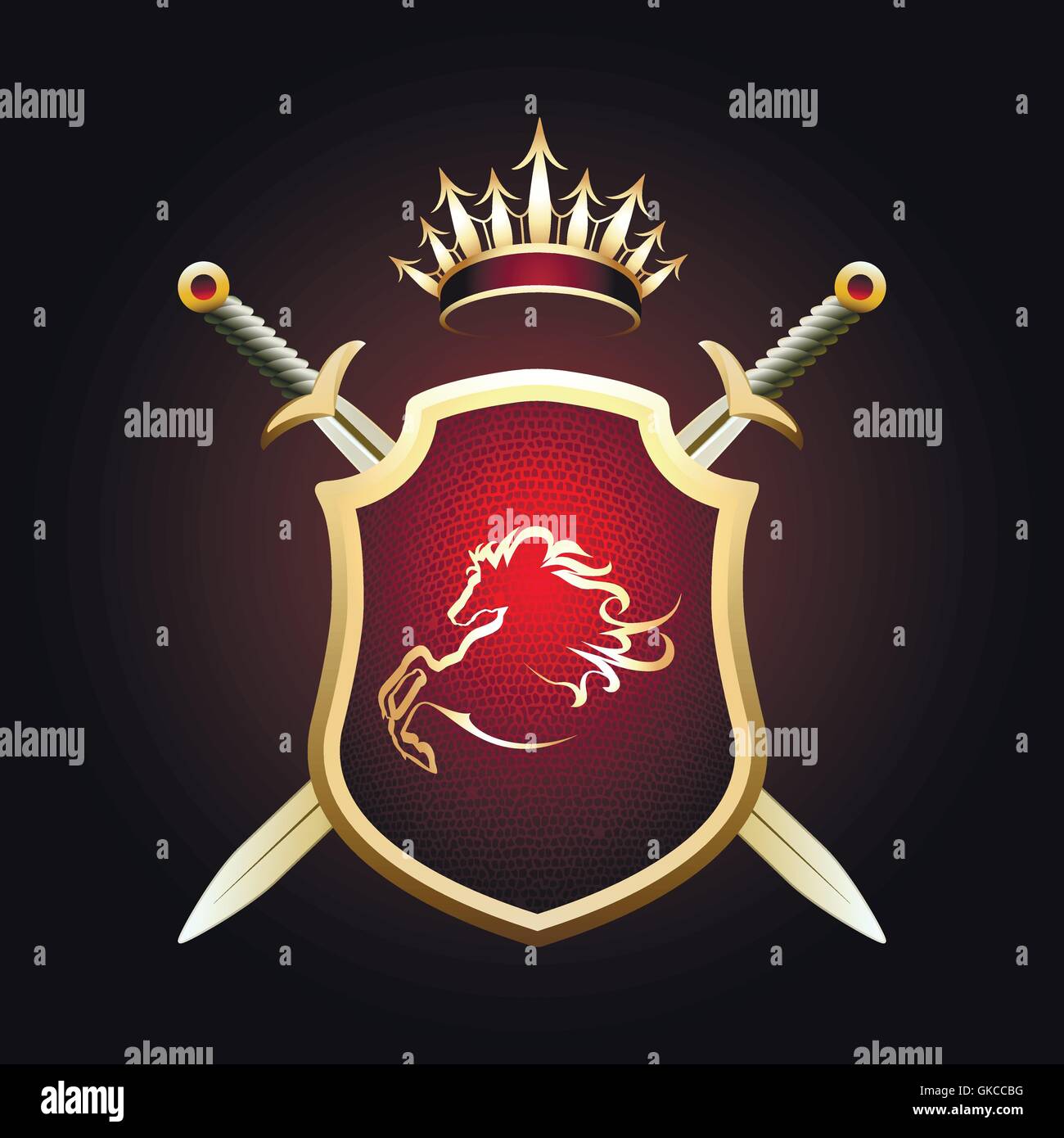 Shield crown illustrations hi-res stock photography and images - Alamy
