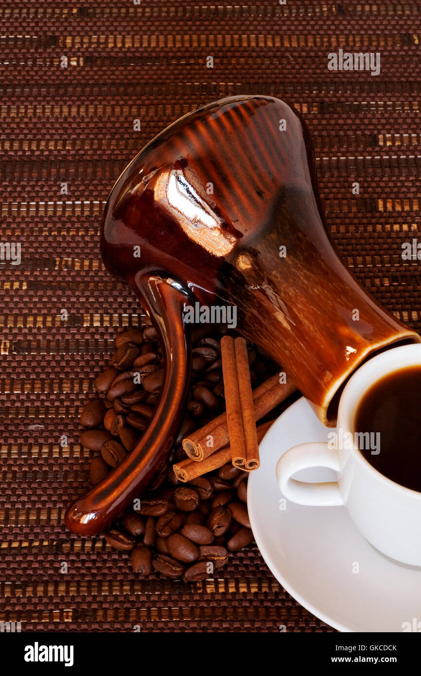 Coffee beans and drink Stock Photo - Alamy