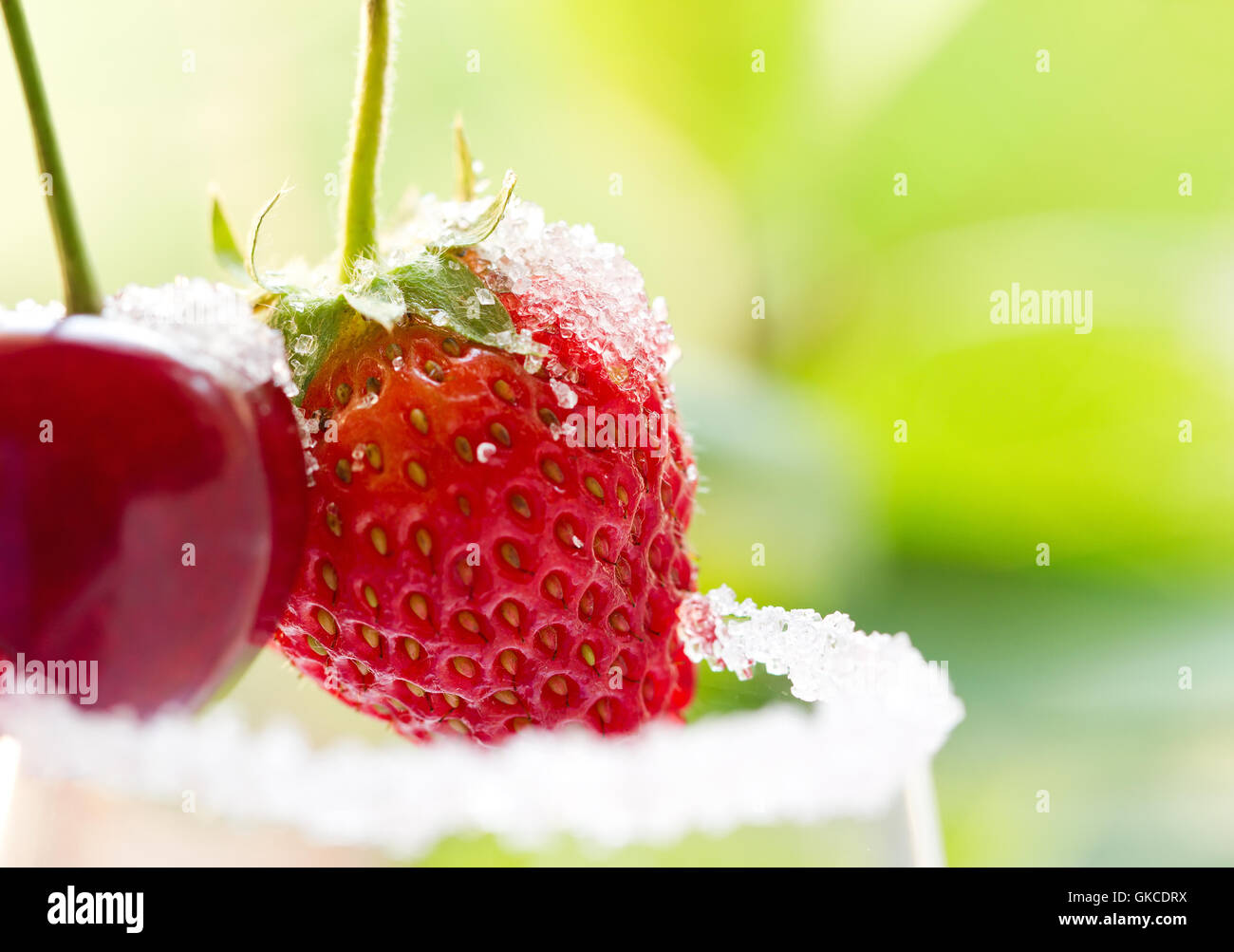 Cocktail strawberry and cherry Stock Photo - Alamy