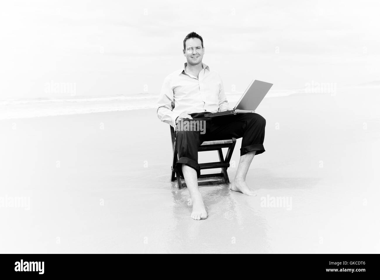 Computer trading business man Black and White Stock Photos & Images - Alamy