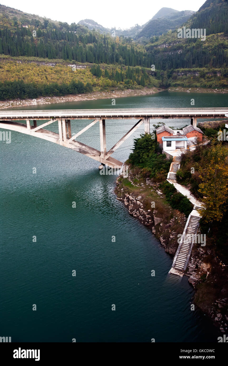 Ravine beautiful scene - lakeside hut Stock Photo - Alamy