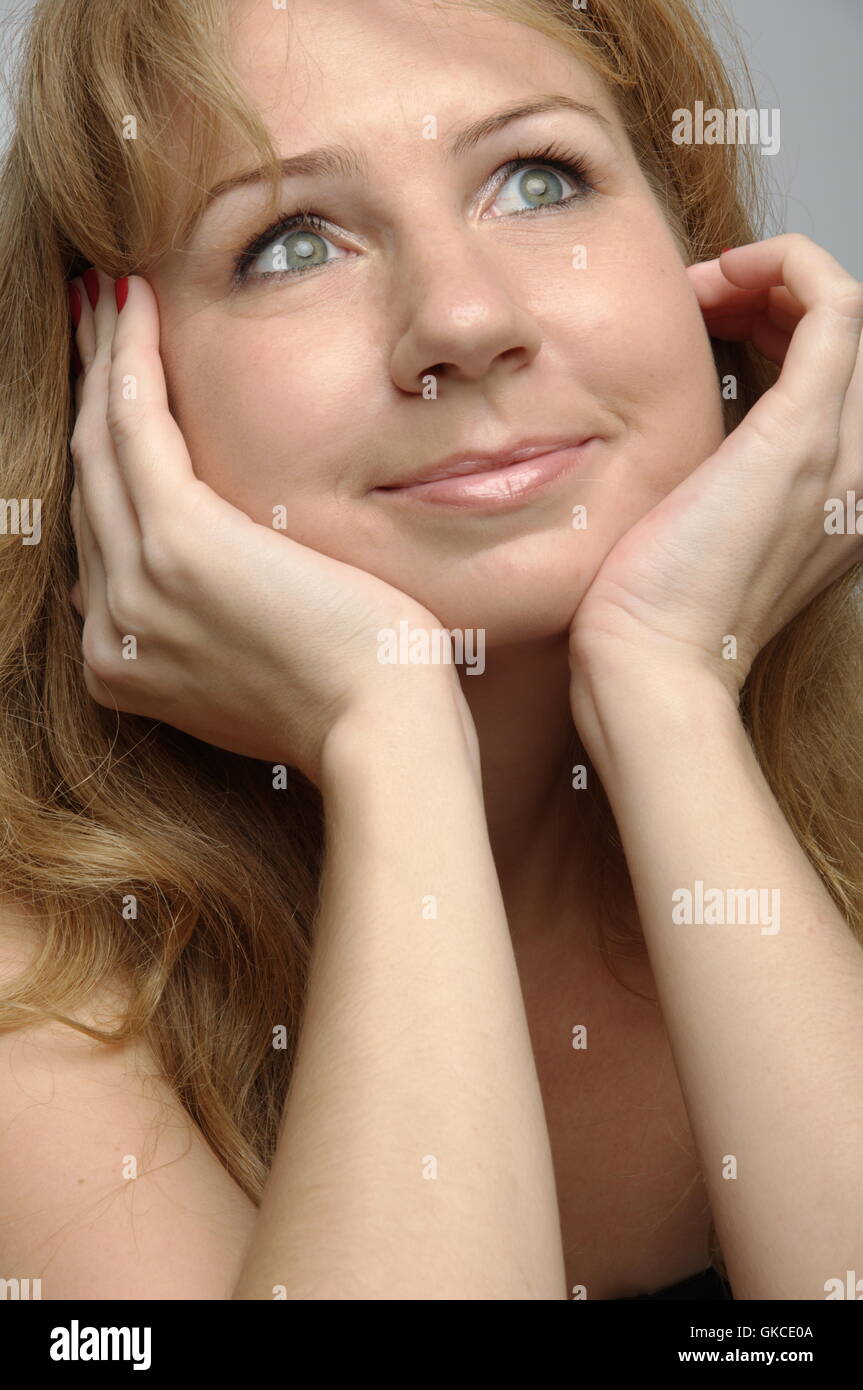 The thoughtful girl Stock Photo - Alamy