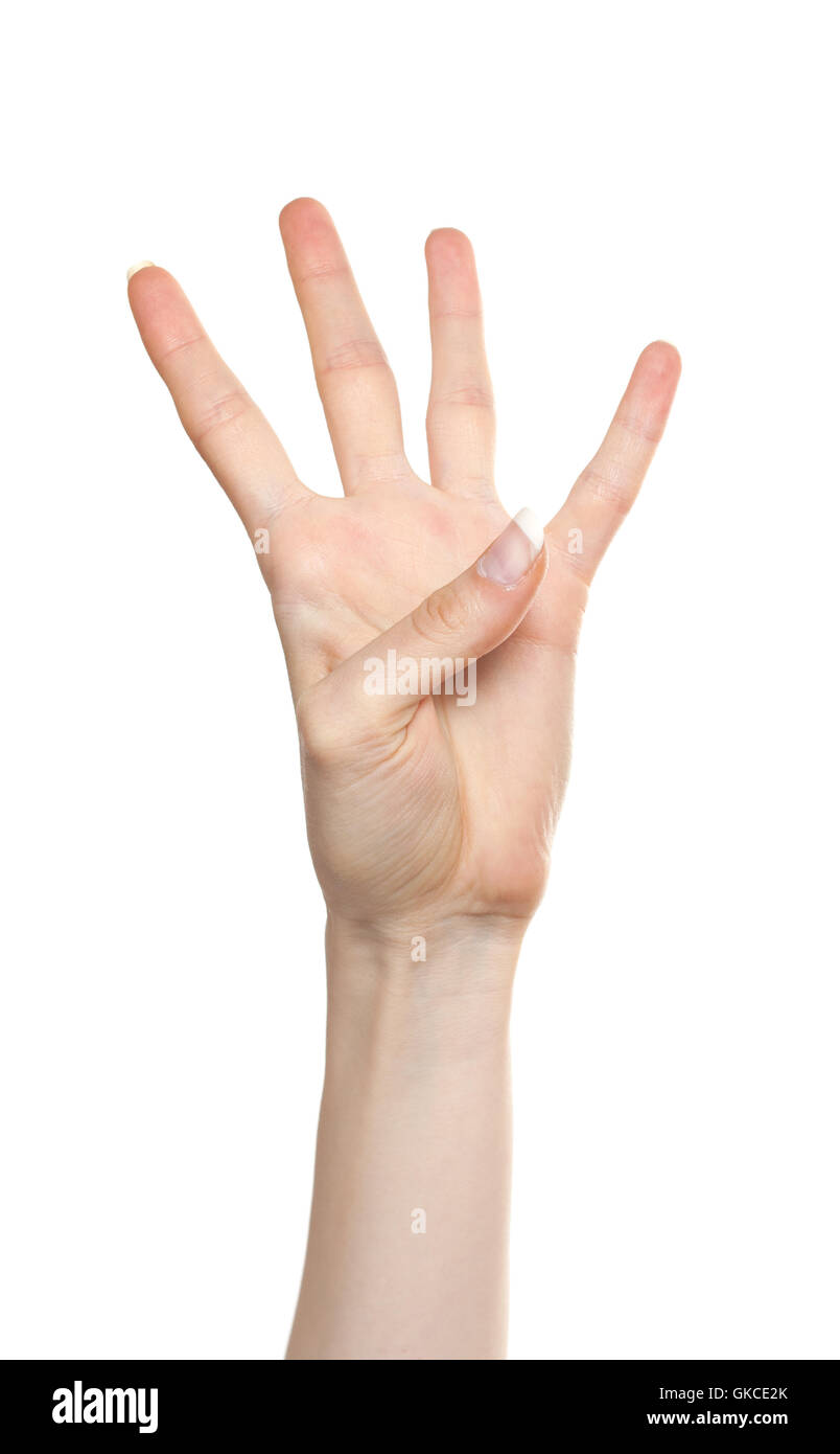 Hand Four Fingers Cutout Stock Photos & Hand Four Fingers Cutout Stock ...