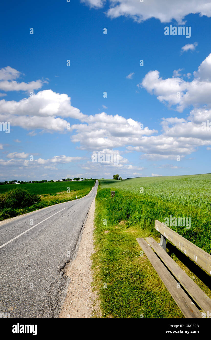 Road and bench Stock Photo - Alamy
