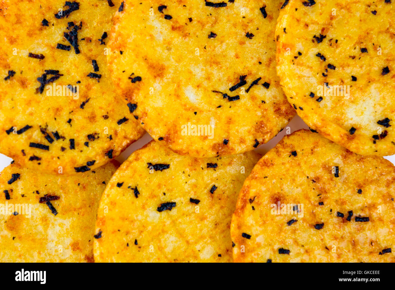 round golden cookies Stock Photo - Alamy