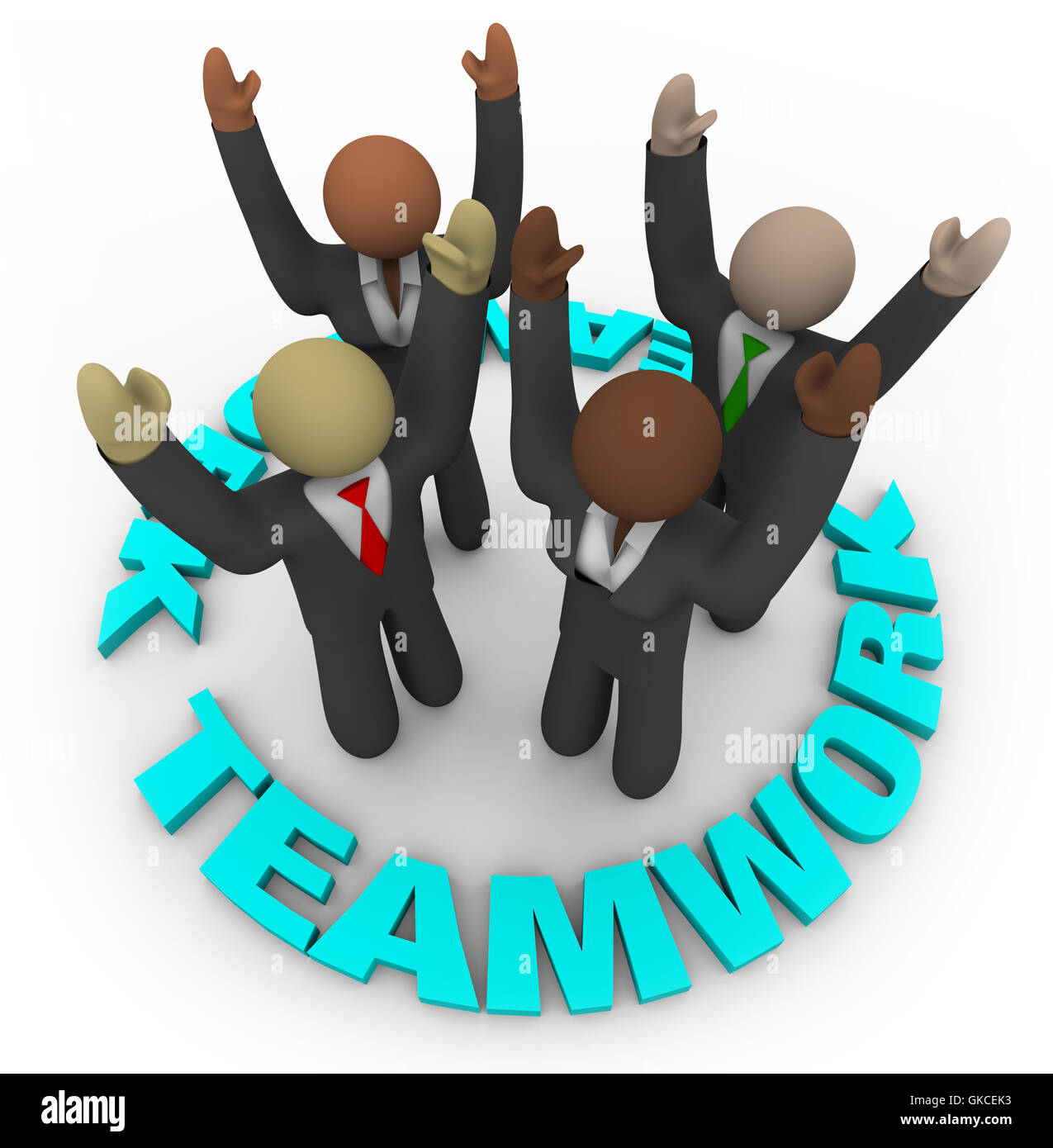 Teamwork - Team Members in Circle Stock Photo - Alamy