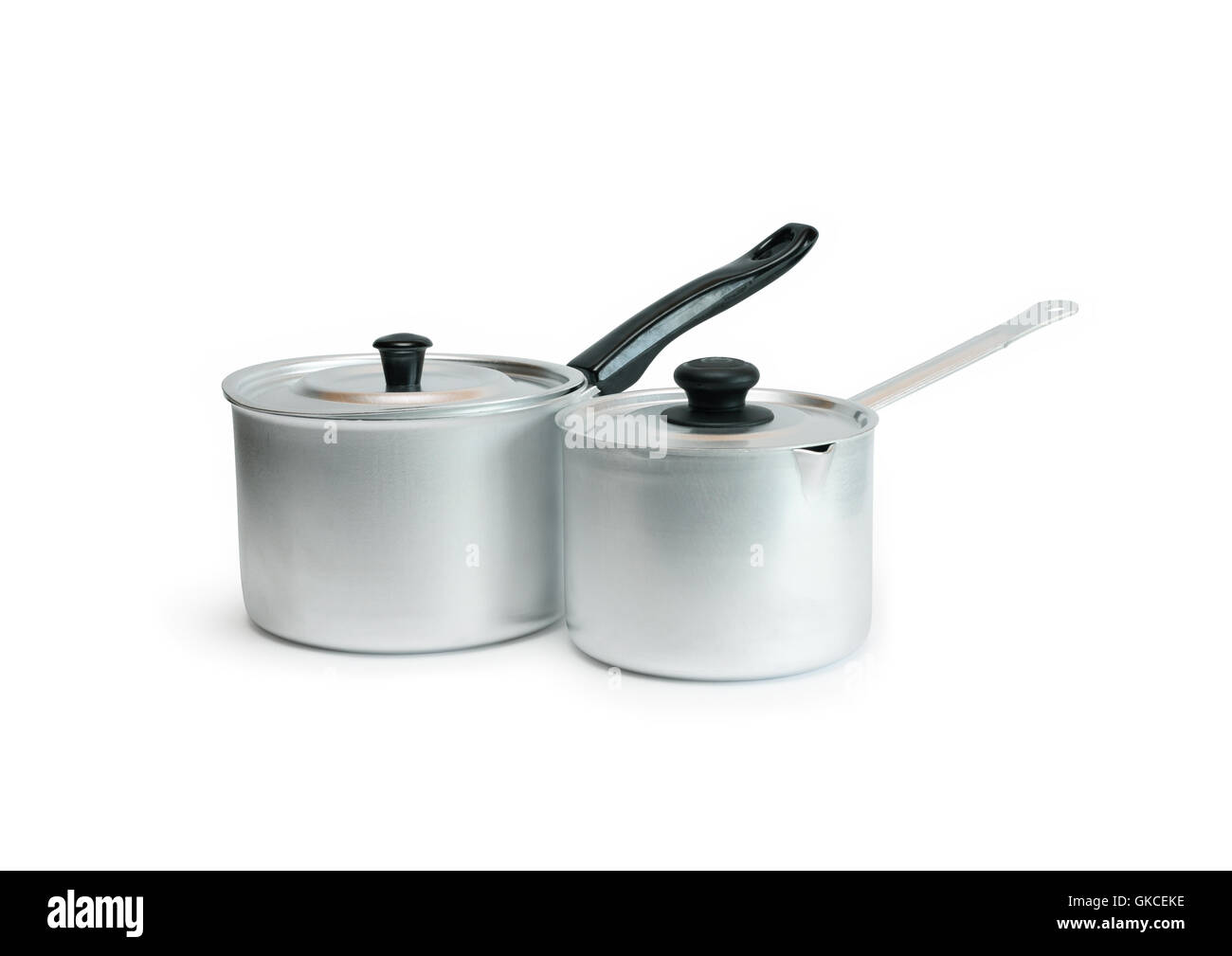 Pair Of Saucepans Stock Photo - Alamy