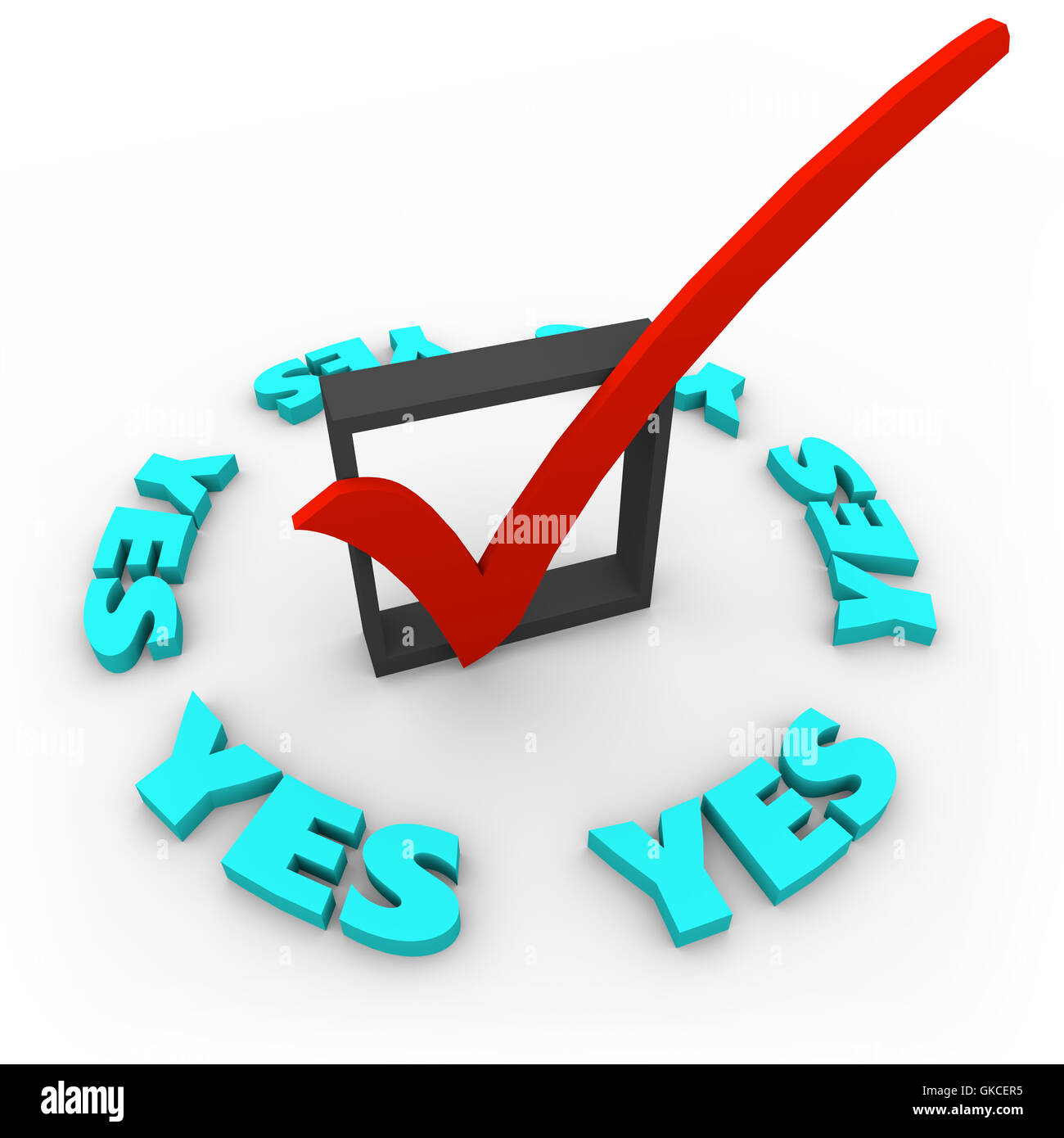 Yes - Check Mark in Box Stock Photo - Alamy