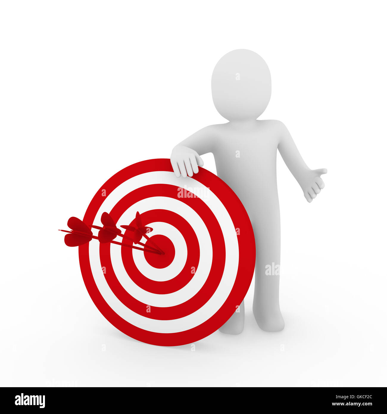 3d man target red Stock Photo - Alamy