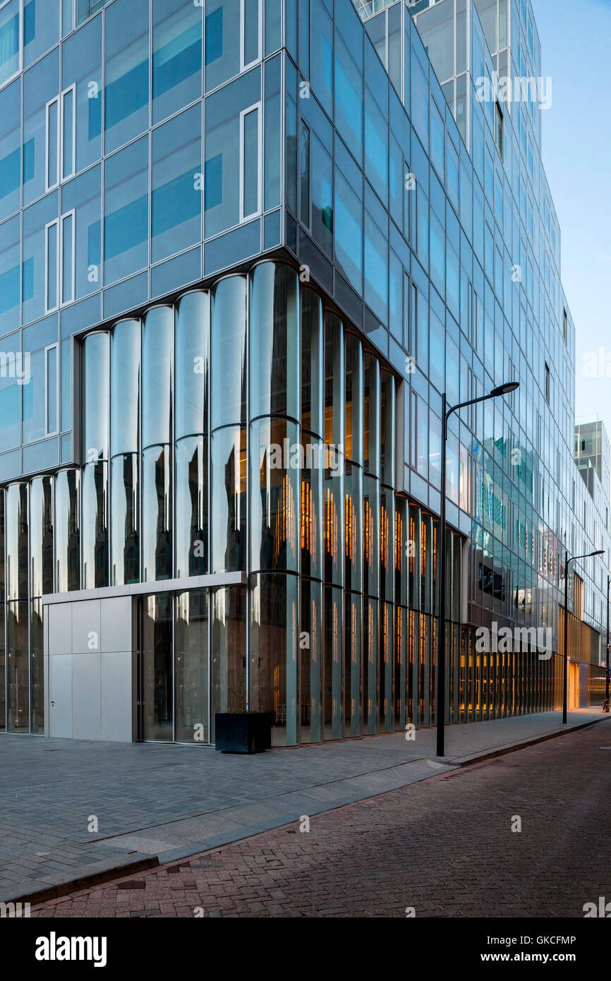 Close up detail of glass work. Timmerhuis, Rotterdam, Netherlands ...