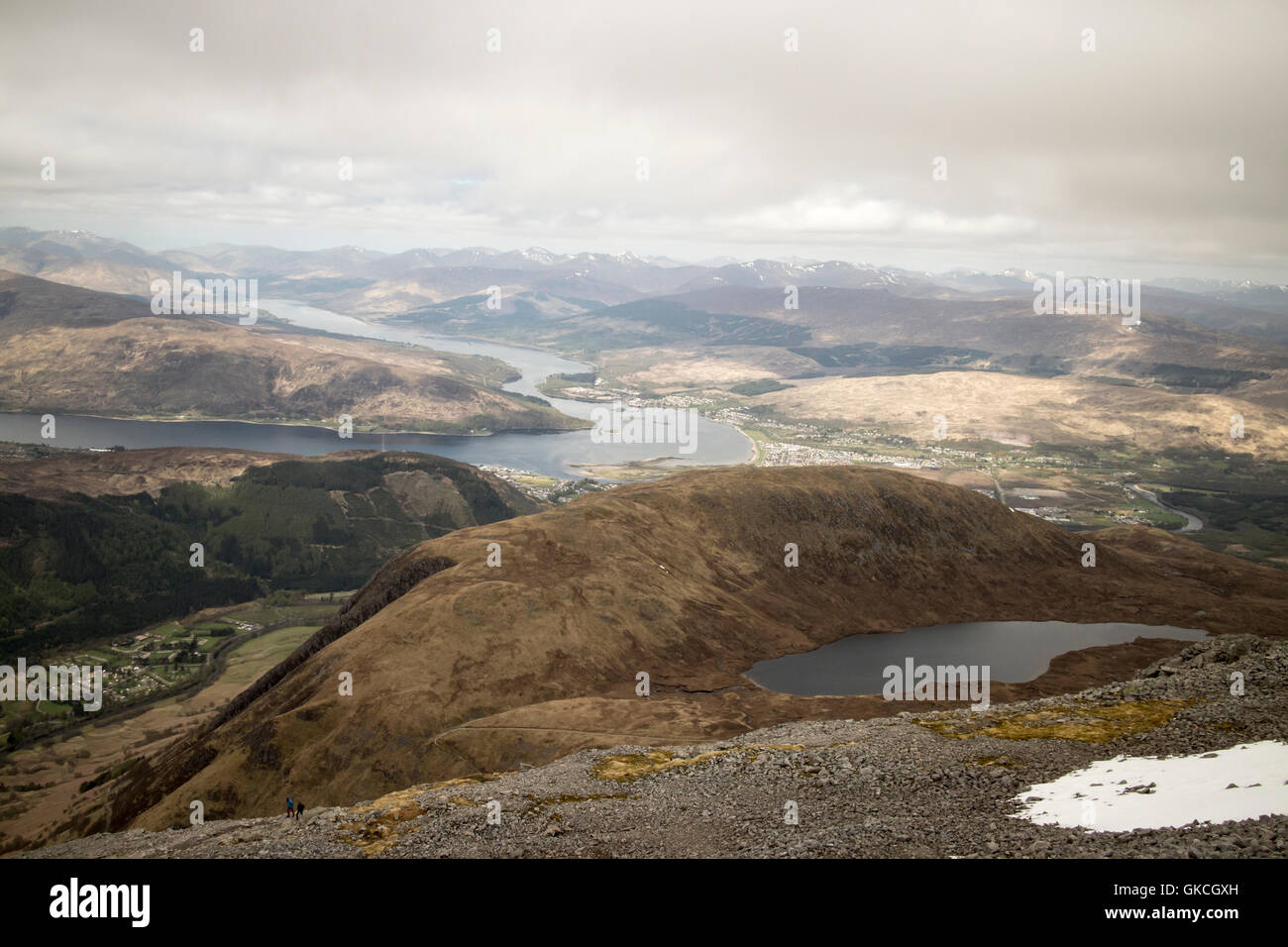 Ben Nevis. A view of the landscape surround Ben Nevis as you climb back ...