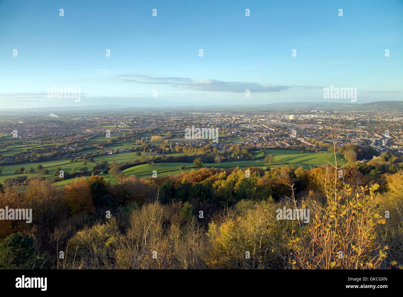 View from Leckhampton Hill over Cheltenham, Gloucestershire, UK Stock ...