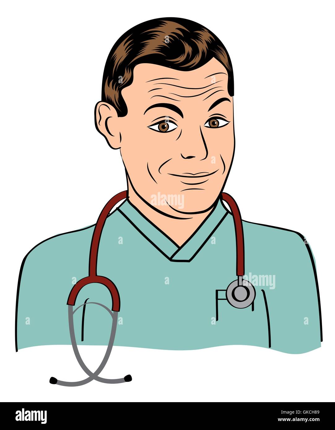 Smiling healthcare professional stethoscope medical Stock Vector Images ...