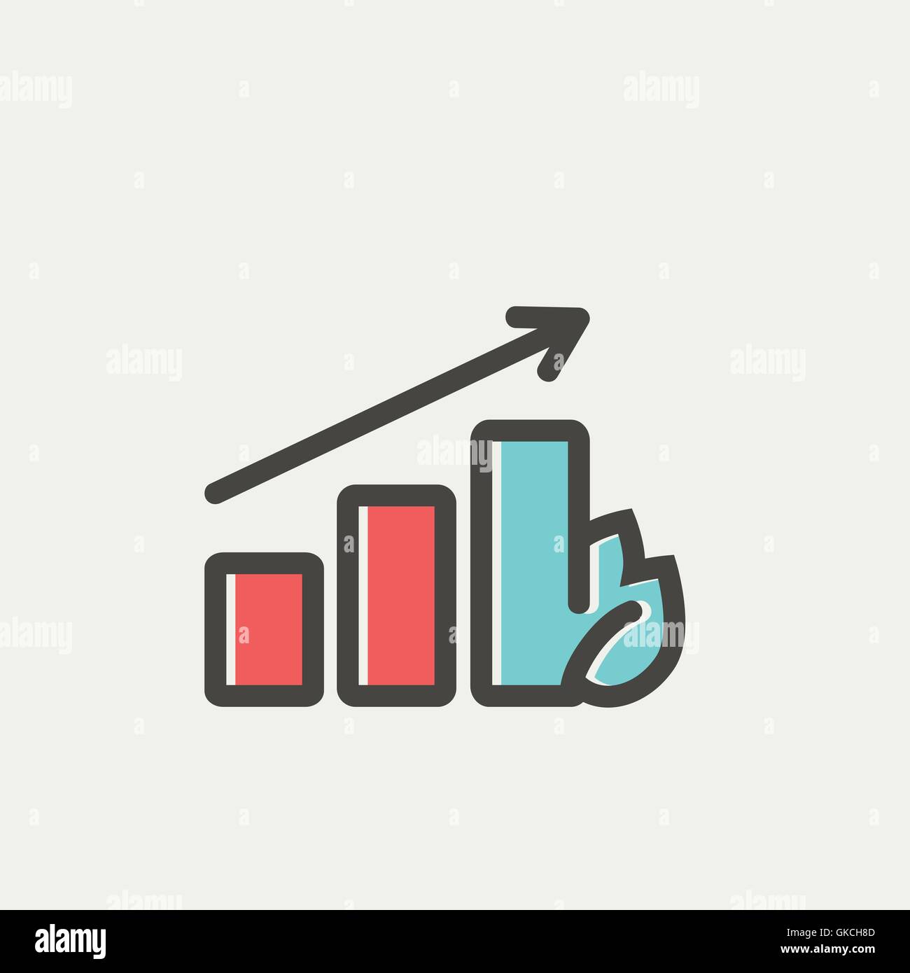 Growing graph thin line icon Stock Vector Image & Art - Alamy