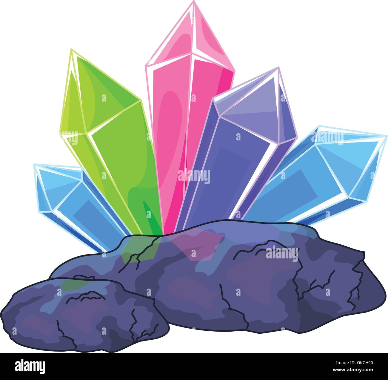 Gemstones cluster Stock Vector Images - Alamy