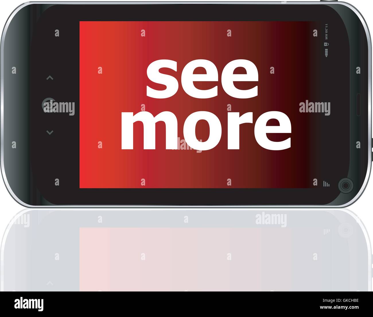 smartphone with word see more on display, business concept vector Stock ...