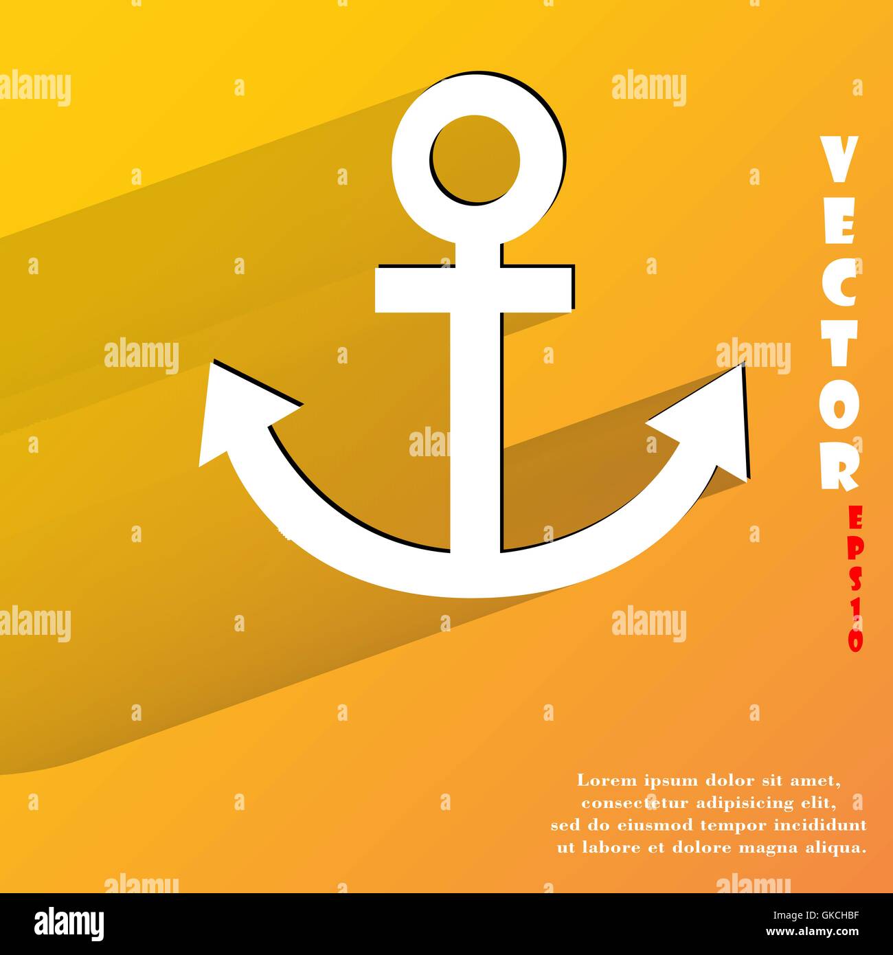 Anchor. Flat modern web button with long shadow and space for your text Stock Vector Image & Art ...