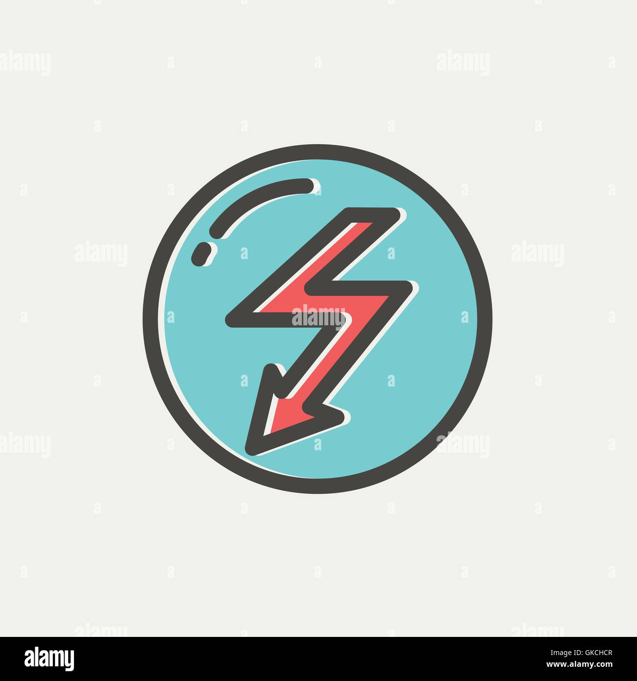 Lightning linear symbol icon hi-res stock photography and images - Alamy