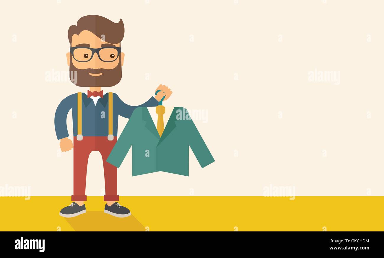 Happy man buy clothes Stock Vector Images - Alamy