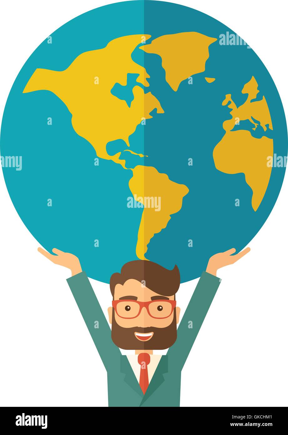 Businessman carrying big globe Stock Vector Image & Art - Alamy