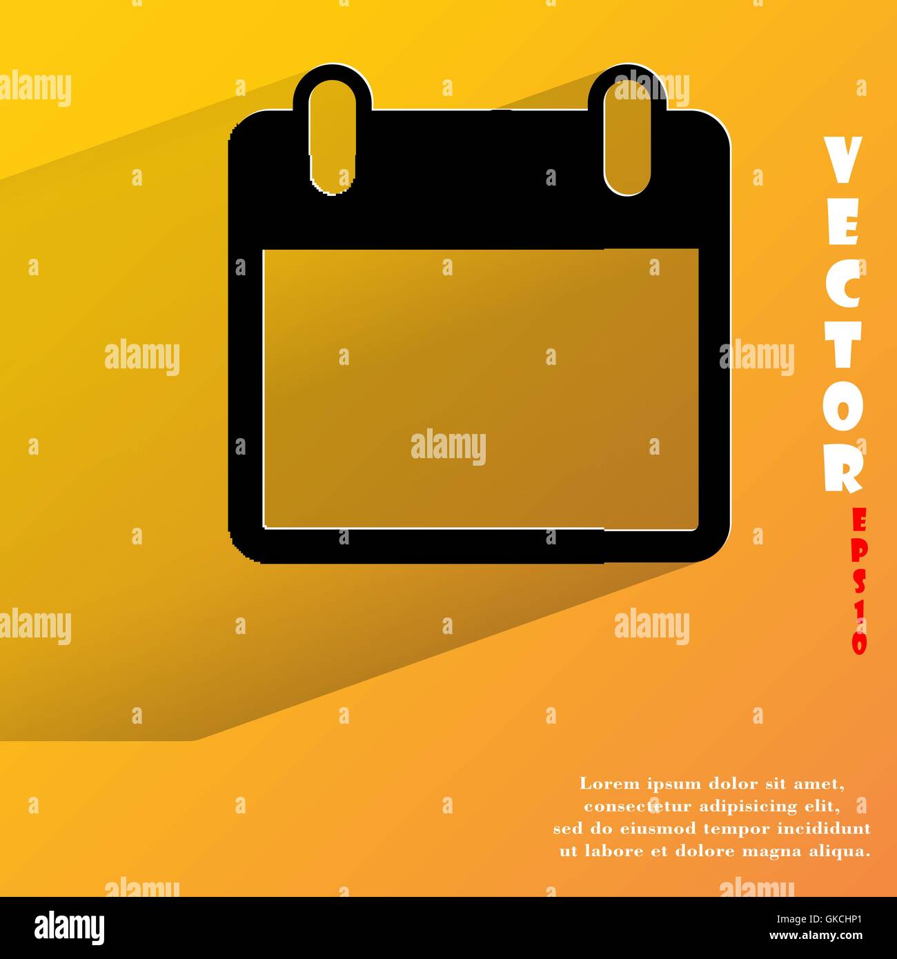 Calendar. Flat modern web button with long shadow and space for your ...