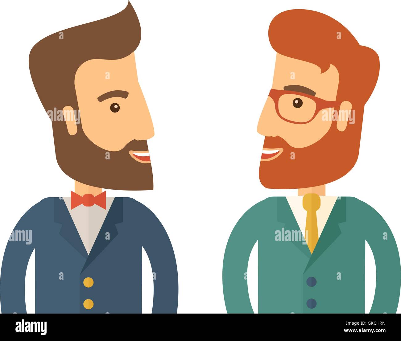Two businessmen smiling Stock Vector Image & Art - Alamy