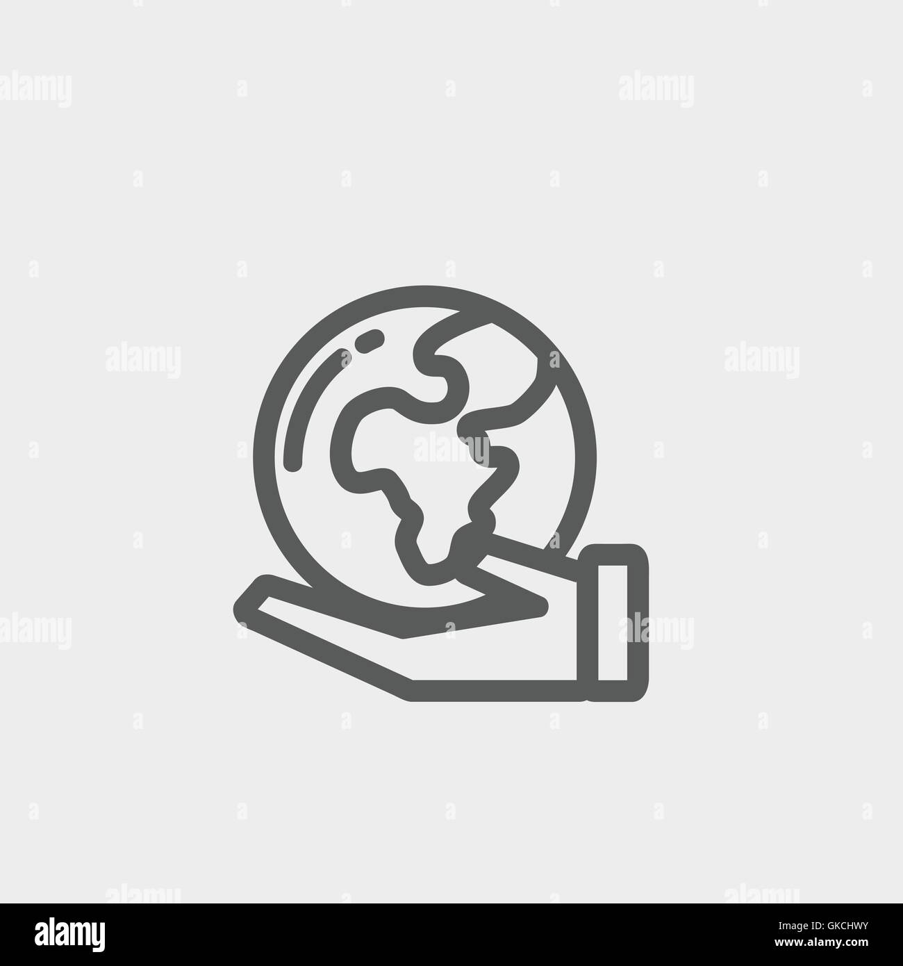 Hand support line icon Black and White Stock Photos & Images - Alamy