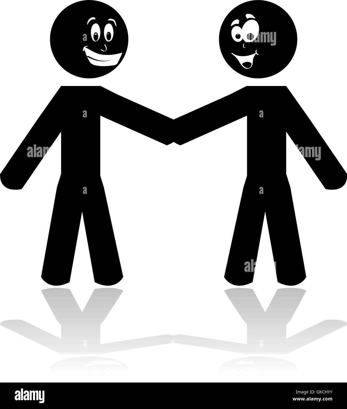 Cartoon handshake Black and White Stock Photos & Images - Alamy