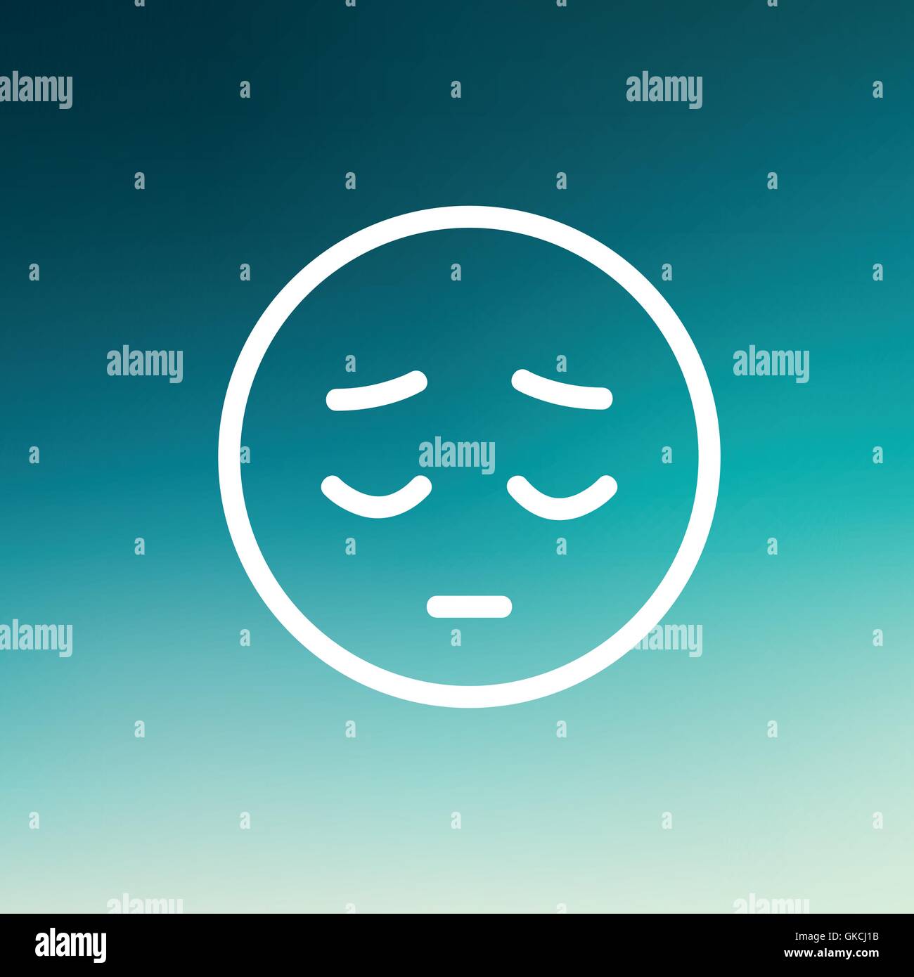 Tired face thin line icon Stock Vector Image & Art - Alamy