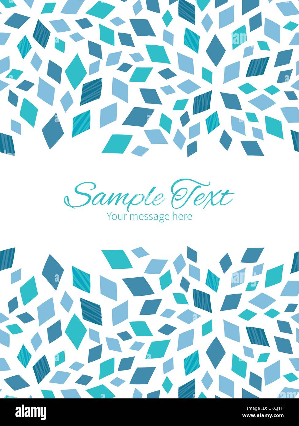 Vector blue mosaic texture vertical double borders frame invitation ...