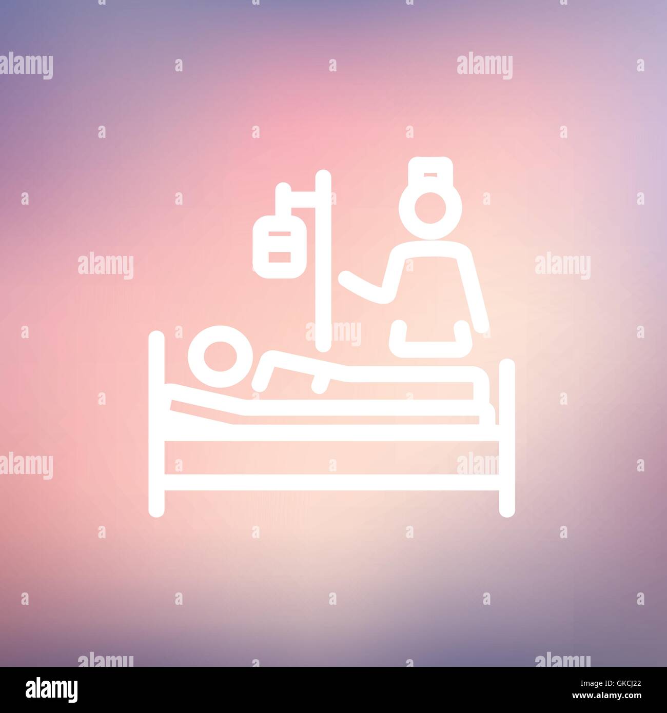 Nurse attending a sick patient thin line icon Stock Vector Image & Art ...