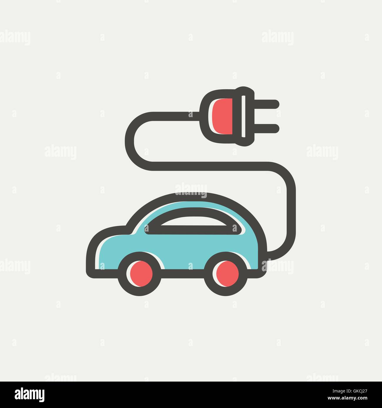 Plug icon in thin Stock Vector Images - Alamy