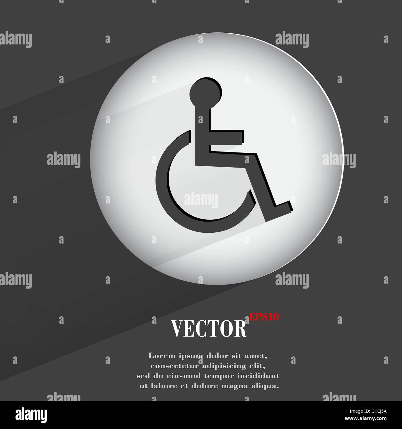 disabled. Flat modern web button with long shadow and space for your ...