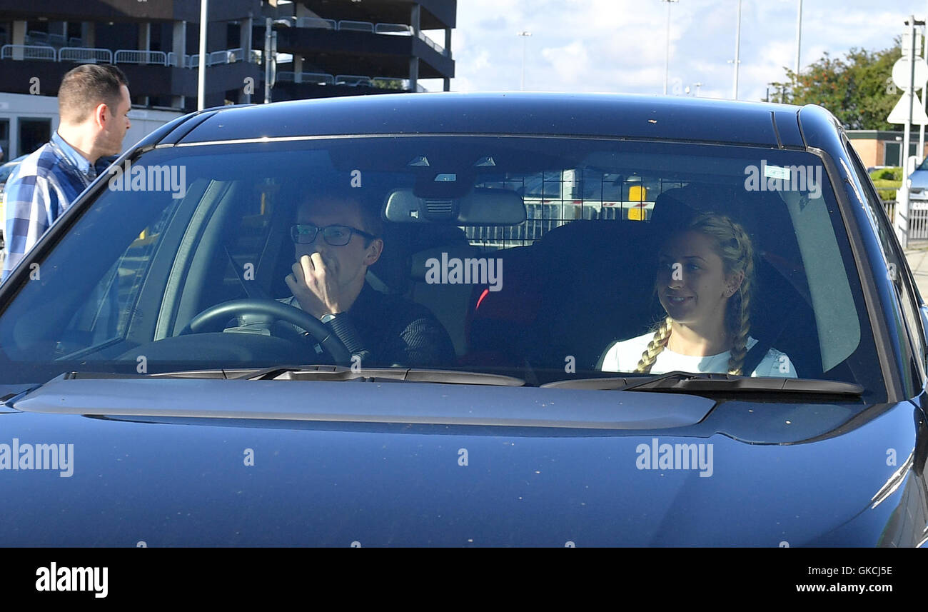 Great Britain cyclist Laura Trott is driven by fiancee Jason Kenny as ...