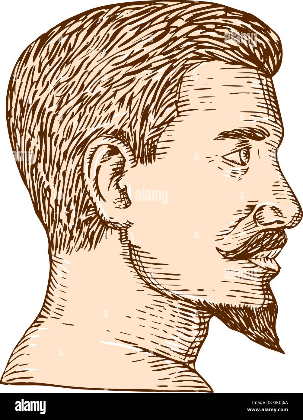 Male Goatee Side View Etching Stock Vector Image & Art - Alamy