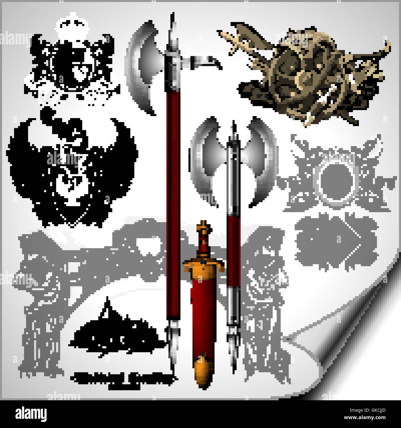 set of heraldic elements Stock Vector Image & Art - Alamy