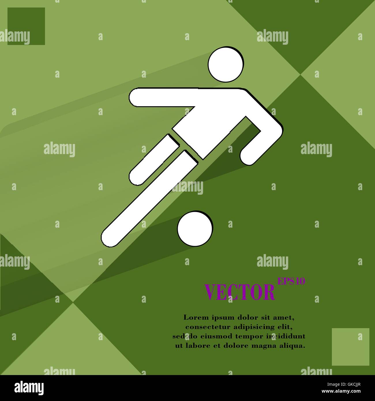 football player. Flat modern web button on a flat geometric abstract ...