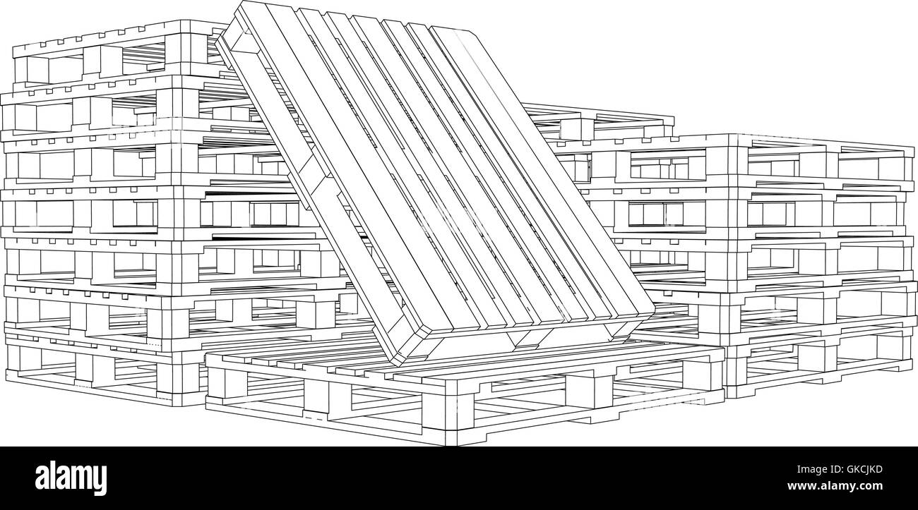 Pallet sketch isolated hi-res stock photography and images - Alamy