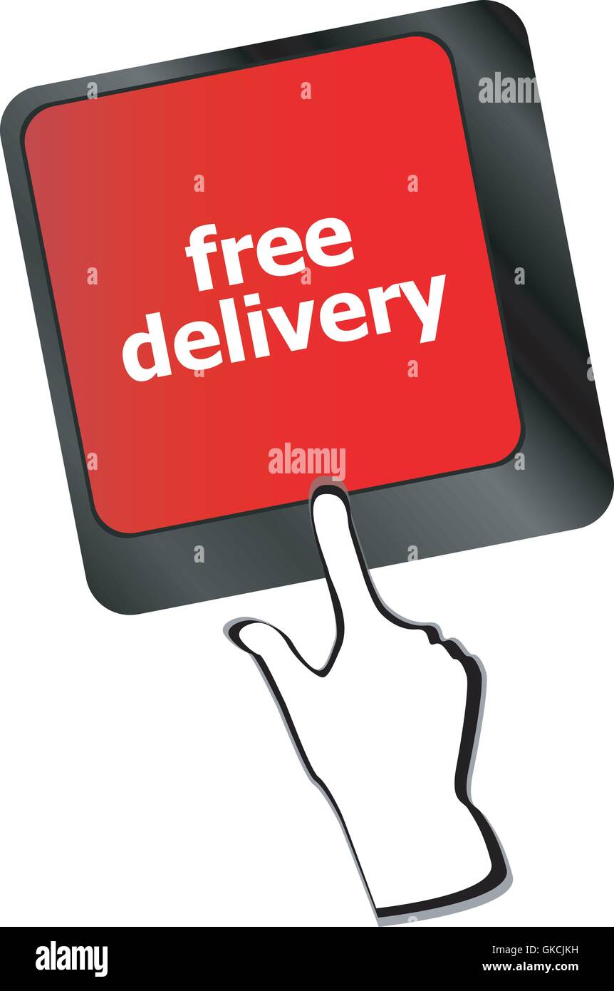free delivery key on laptop keyboard keys vector Stock Vector Image ...