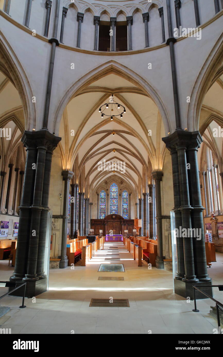 Interior of Temple church in London, Great Britain Stock Photo - Alamy